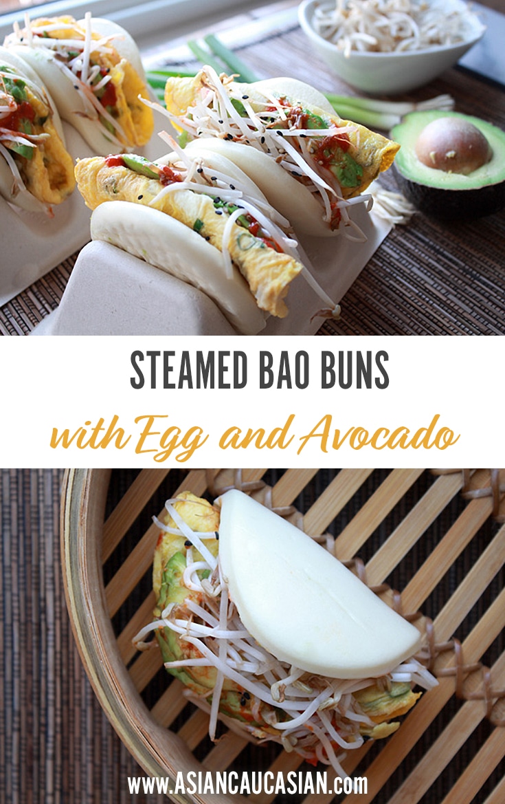 Steamed Bao Buns with Egg and Avocado - Asian Inspired Eats Food Blog