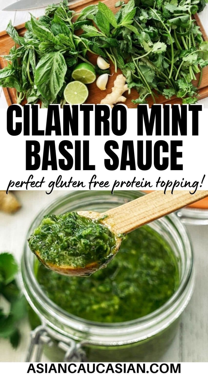Cilantro Mint Basil Sauce - Asian Inspired Eats Food Blog