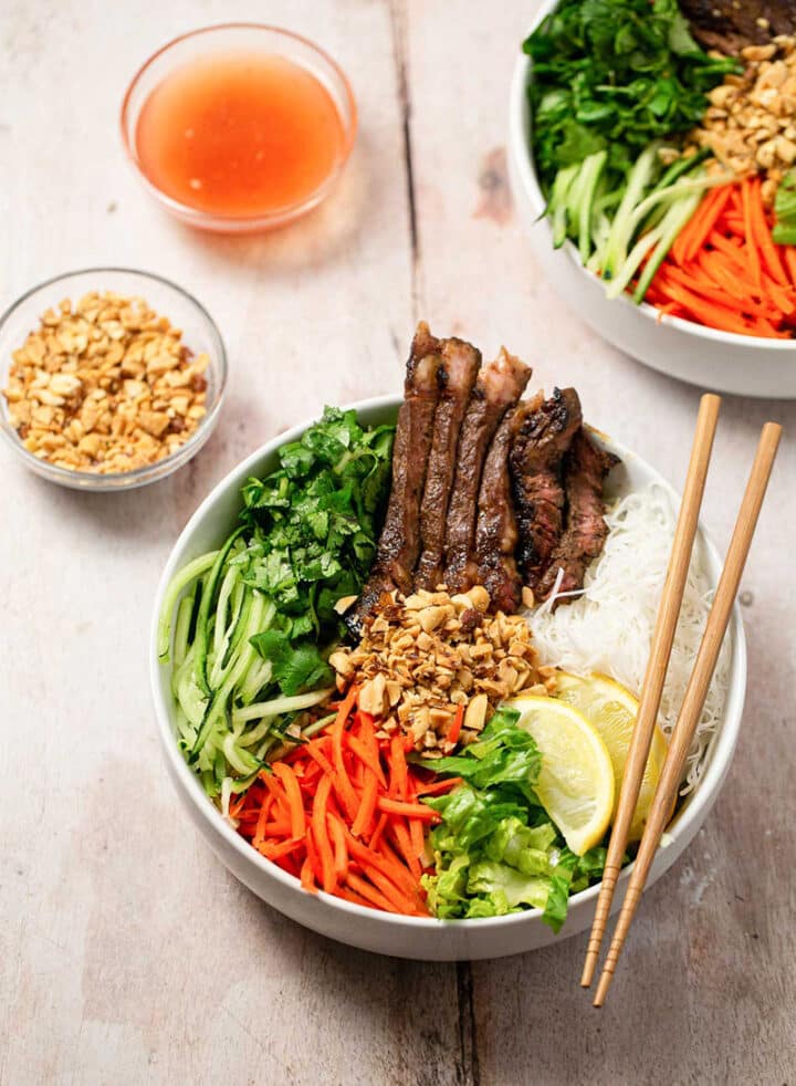 Asian Beef Noodle Bowls - Asian Inspired Eats Food Blog