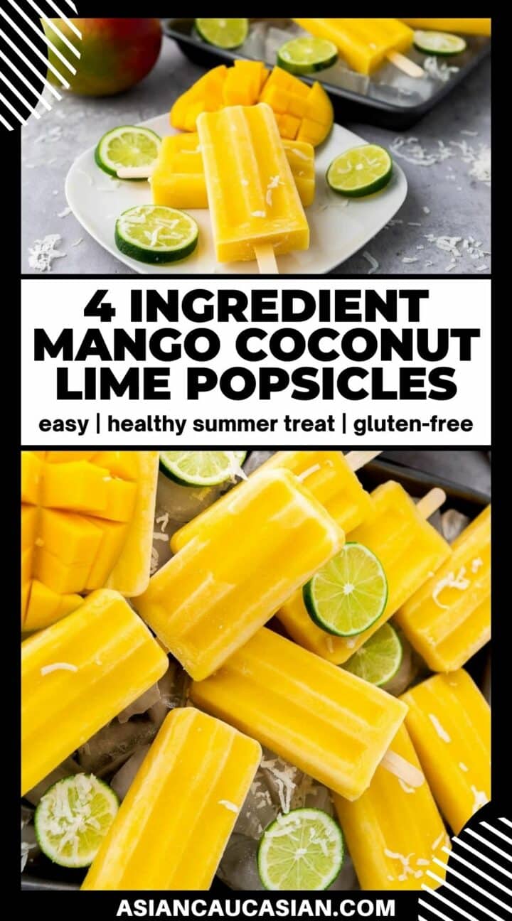 Mango Coconut Lime Popsicles - Asian Inspired Eats Food Blog